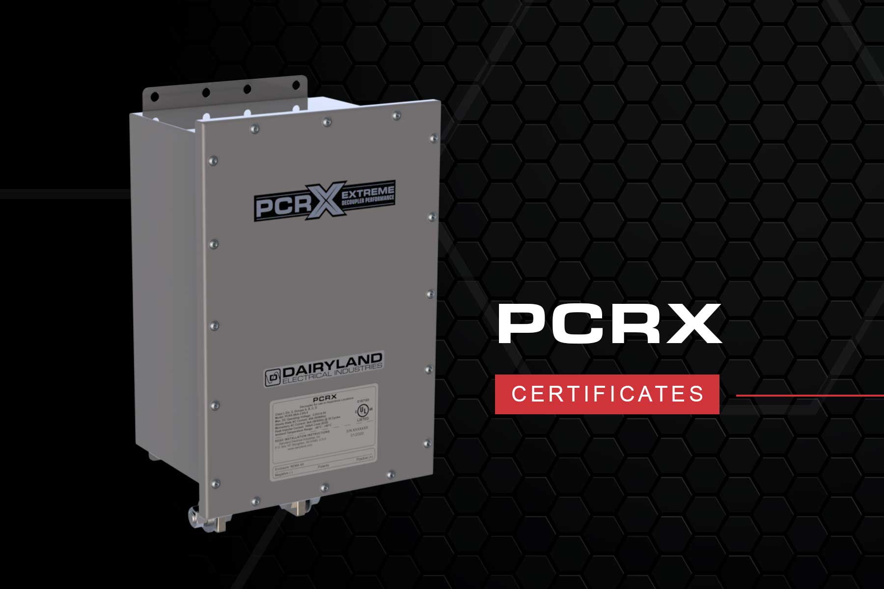 PCRX Certificates - Dairyland Electrical Industries
